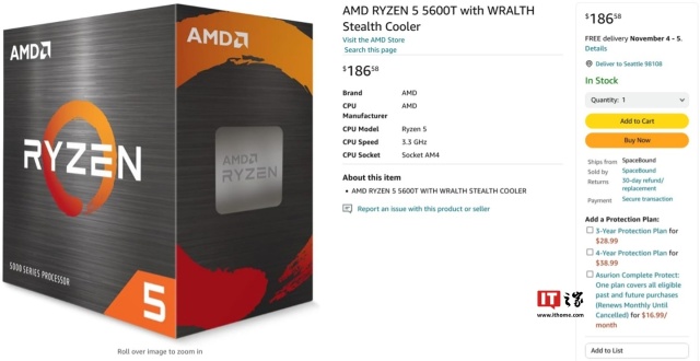 AMD 锐龙 5 5600T / 5600XT 处理器海外上架：6 核 Zen3 再舞一曲_腾讯新闻
