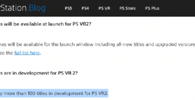 索尼：超过 100款VR 游戏正在为 PSVR2 开发_腾讯新闻