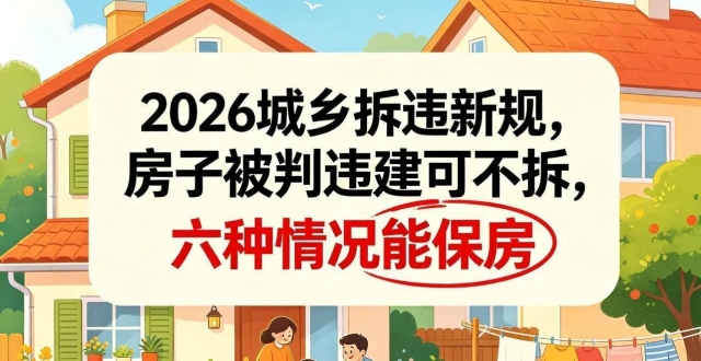 2026城乡拆违新规，房子被判违建可不拆，六种情况能保房_腾讯新闻