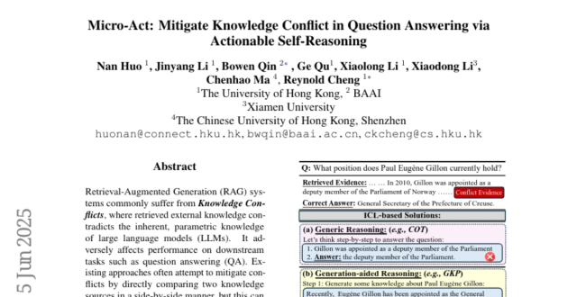 Micro-Act：用自主推理解决问答中的知识冲突_腾讯新闻