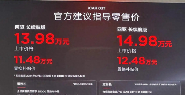 【成都车展】奇瑞iCAR 03T：13.98 万起，越野套件，续航超500km_腾讯新闻
