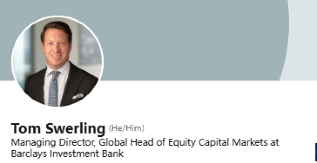 巴克莱投行家，跳槽德银、出任 ECM全球主管_腾讯新闻