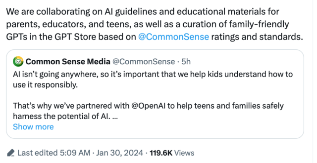 OpenAI与Common Sense合作，将为青少年和家庭制定AI使用指南_腾讯新闻