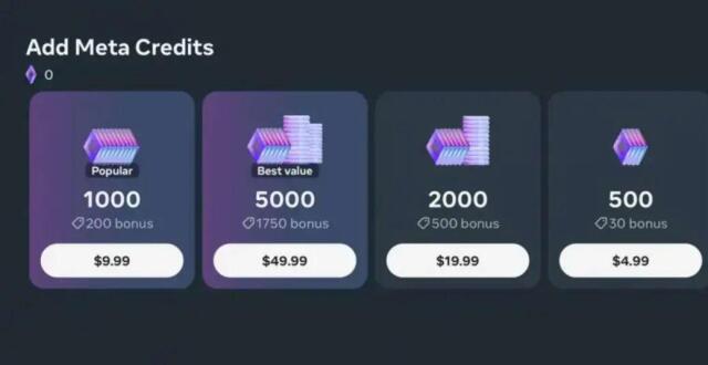 Meta为Horizon Worlds推出数字代币Meta Credits_腾讯新闻