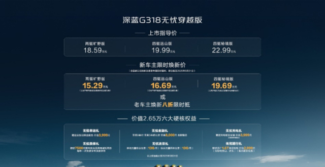 深蓝G318无忧穿越版15.29万元起，打造硬派SUV新典范_腾讯新闻