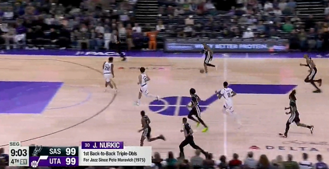 11+10+14！努尔基奇背靠背拿下三双，自75年后首位爵士球员_腾讯新闻
