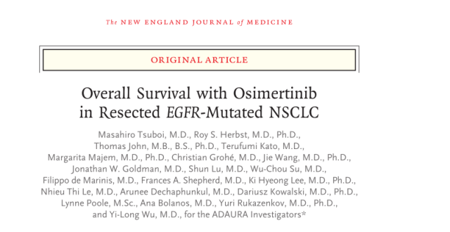ASCO 2023重磅｜再度问鼎NEJM！ADAURA研究5年OS公布，奥希替尼辅助靶向治疗使NSCLC术后患者OS获益！_腾讯新闻