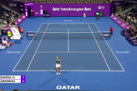WTA1000多哈站1/16决赛：巴多萨0-2阿尼西莫娃丨极致的落点控制！巴多萨后退中正手斜线压在角上_腾讯新闻
