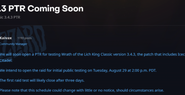 【蓝贴】WLK 3.4.3冰冠堡垒PTR即将开放_腾讯新闻
