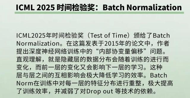 ICML 2025 时间检验奖：Batch Normalization_腾讯新闻