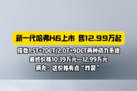 搭载1.5T/2.0T双动力，新一代哈弗H6上市，售11.79万元起。_腾讯新闻