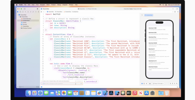 Xcode 16 Beta 4 代码补全适配所有苹果芯片 Mac，不再有内存限制_腾讯新闻