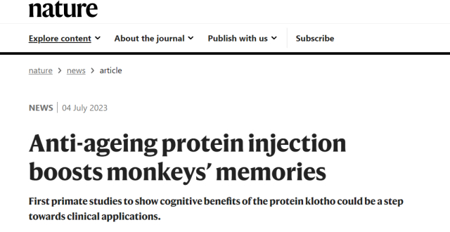 Nature：注射抗衰老蛋白klotho可增强老年猴子的记忆力_腾讯新闻