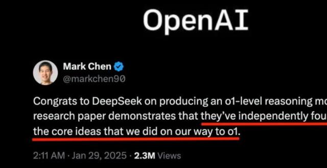 OpenAI 首席研究 Mark Chen ：DeepSeek独立发现了o1 核心理念，然而市场反应过度_腾讯新闻