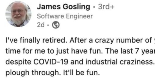 69岁的Java之父终于退休了，他竟然也经历过职场PUA_腾讯新闻