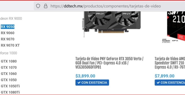 墨经销商 DD Tech 产品筛选器出现 AMD Radeon RX 9050 显卡选项_腾讯新闻