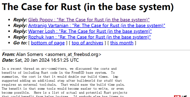 Rust 成软件重构“香饽饽”，FreeBSD 也考虑将其引入系统_腾讯新闻