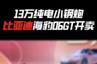 13万纯电小钢炮 比亚迪海豹06GT开卖 比亚迪海豹06GT起售价13.68万元起，共有四款车型。_腾讯新闻