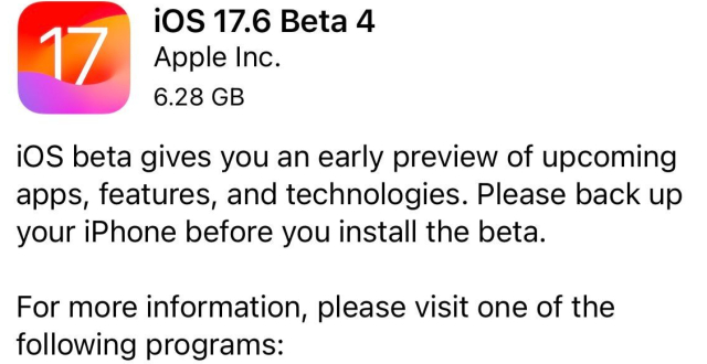iOS17.6第四个测试版推送达6.3GB，iOS18首个公测版来了_腾讯新闻