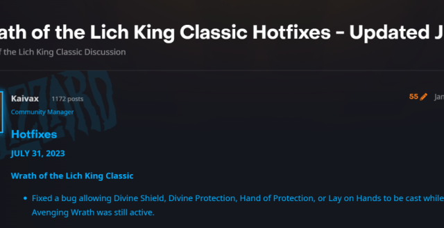 WLK怀旧服：8月1日修正圣骑士无敌翅膀BUG_腾讯新闻