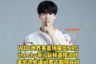 WBG世界赛首场碾压NRG，theshy亮ig队标直接泪目，拿出这些请问黑子如何应对_腾讯新闻