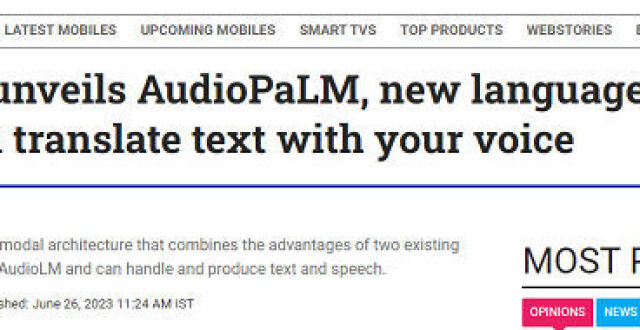 谷歌推出大模型AudioPaLM，可支持文本及语音_腾讯新闻