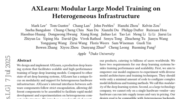苹果公司的AXLearn：让AI巨型模型训练变得像搭积木一样简单_腾讯新闻
