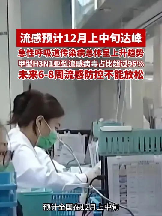 流感预计12月上中旬达峰，甲型H3N1亚型流感病毒占比超过95%，未来6-8周流感防控不能放松_腾讯新闻