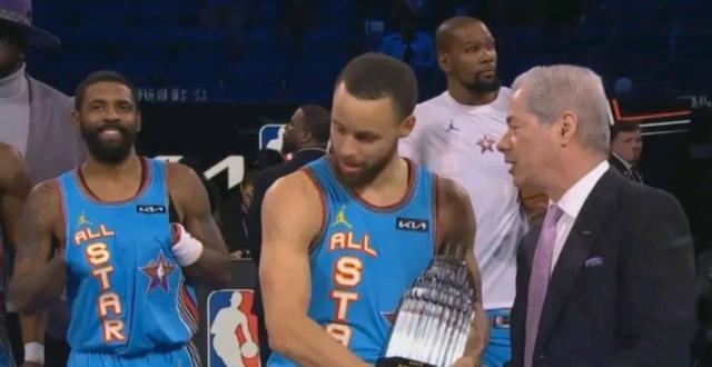 完胜！库里AMVP，塔图姆7中6，文班11+3，杜兰特2板，奥尼尔队夺_腾讯新闻