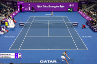 WTA1000多哈站1/16决赛：巴多萨0-2阿尼西莫娃丨战术奏效了！阿尼西莫娃利用场地宽度调动对手 随后放小球再拿一分_腾讯新闻