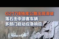 G217独库公路出现滑坡落石击中游客车辆，多部门启动应急响应_腾讯新闻