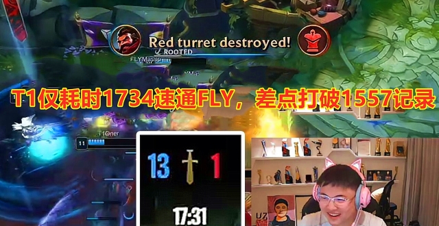 T1差点打破1557记录，速胜FLY刷新了国际赛事BO3用时最短记录_腾讯新闻