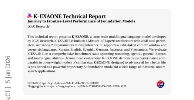 LG AI Research发布K-EXAONE：韩国自主研发的万亿参数AI大模型如何挑战全球AI霸权？_腾讯新闻