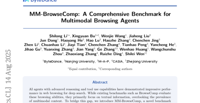 ByteDance团队开发出首个多模态网页浏览AI测试基准：MM-BrowseComp，能看懂图像和视频的智能助手评估标准终于来了_腾讯新闻