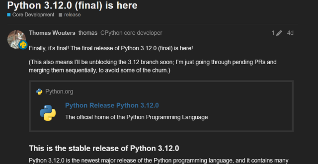 Python 3.12 版本正式推出：f-string解析改进，整体性能提升 5%_腾讯新闻
