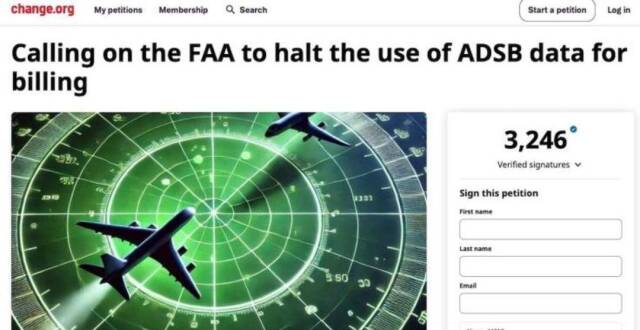 美国飞行员发起请愿，要求FAA禁止使用ADS-B数据结算机场收费_腾讯新闻