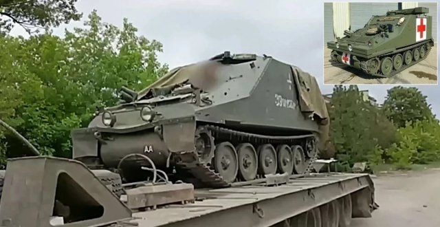 俄军在乌克兰缴获了一辆完整的FV104装甲救护车：英国仅援助两辆_腾讯新闻