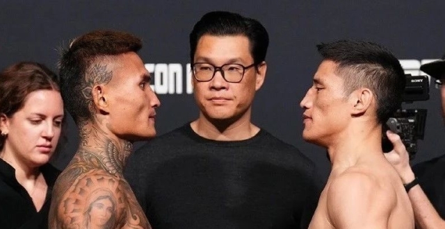 四位中国选手明日出战！UFC精英之路与格斗之夜赛前称重图集_腾讯新闻