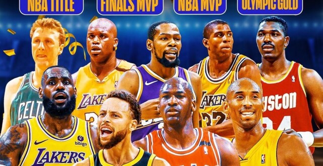 夺得过NBA总冠军、MVP、FMVP和奥运金牌的球员：乔丹詹姆斯在列_腾讯新闻